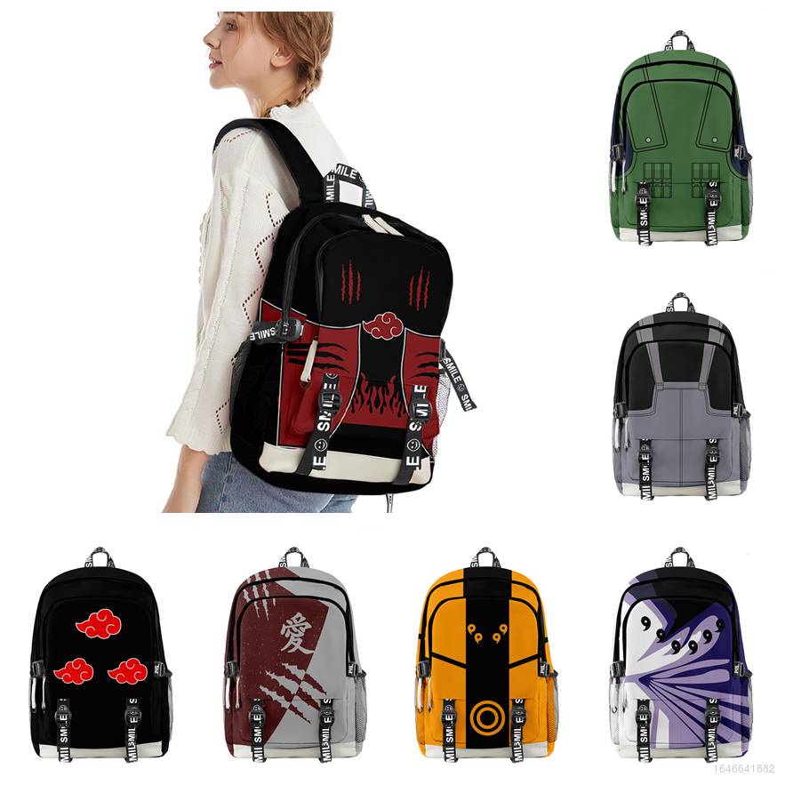 Anime Naruto Backpack for Men Women Student School Bag Large Capacity ...