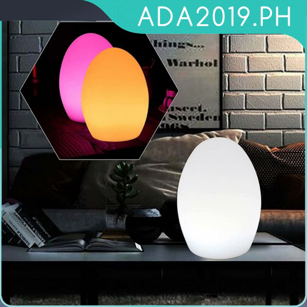 LED Night Lights Egg Shape RGB Pat Light USB Rechargeable Outdoor Bar ...