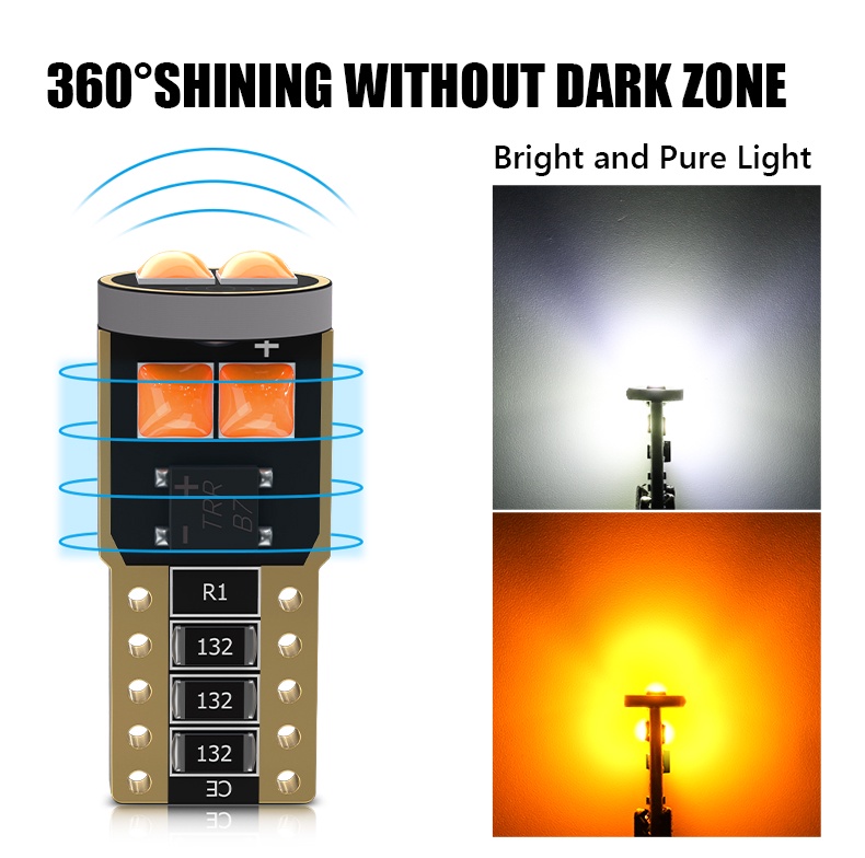 ((2PCS) Super Bright T10 LED Bulb 3030 6SMD Parking Light Car Width ...