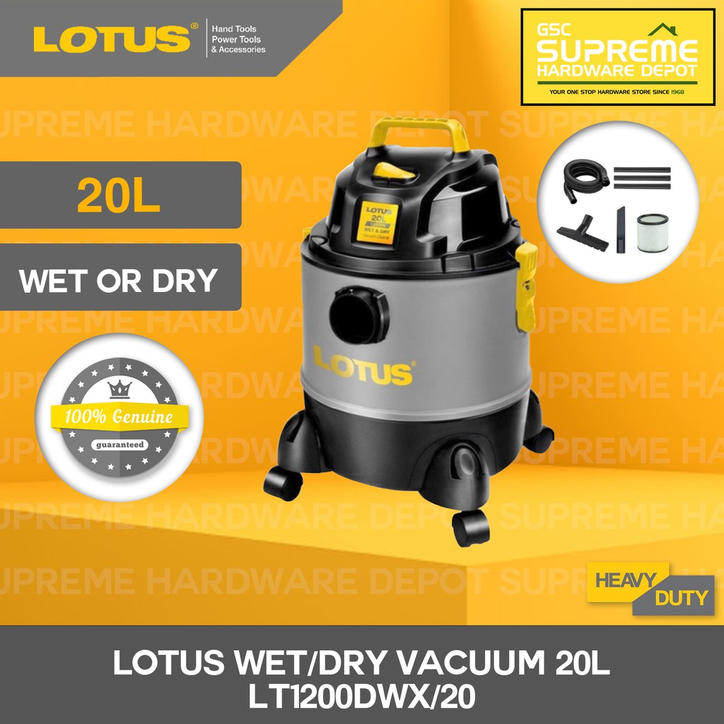 Lotus Wet/Dry Vacuum 20L LT1200DWX/20 | Shopee Philippines