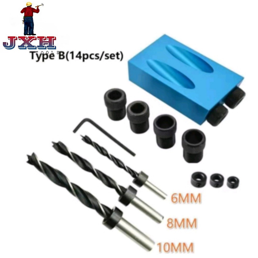 14 Degree Angle Drill Guide Set Hole PunchTools Pocket Oblique Hole ...