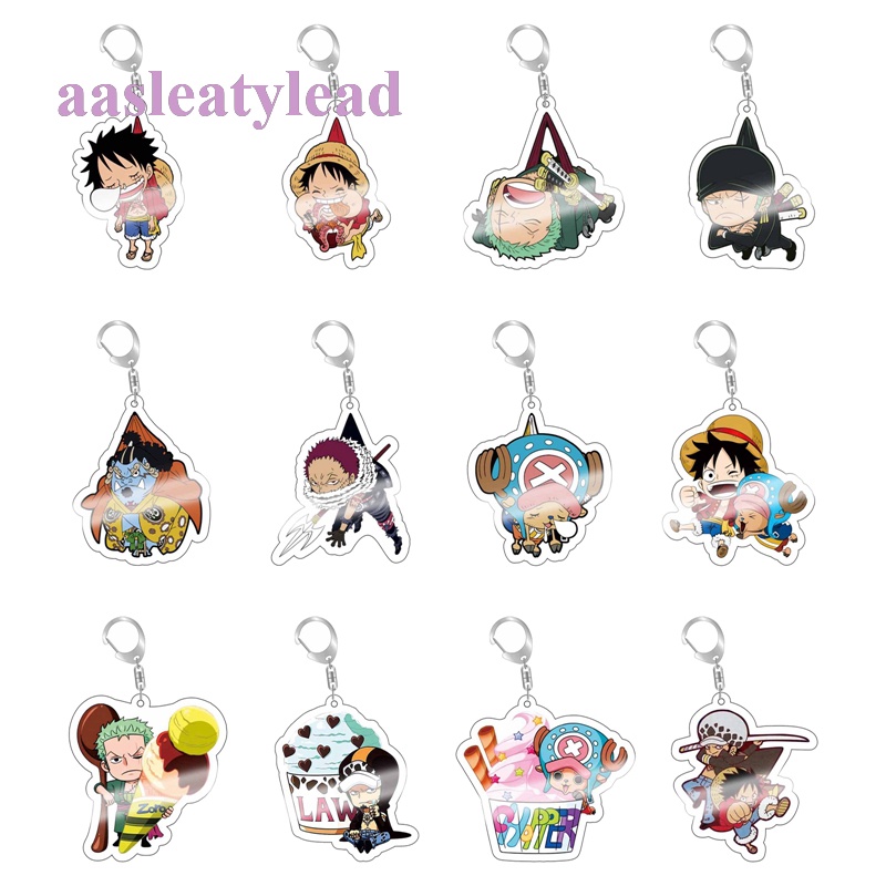Aasleaty One Piece Anime Rubber Keychain Accessories Kawaii Cartoons ...
