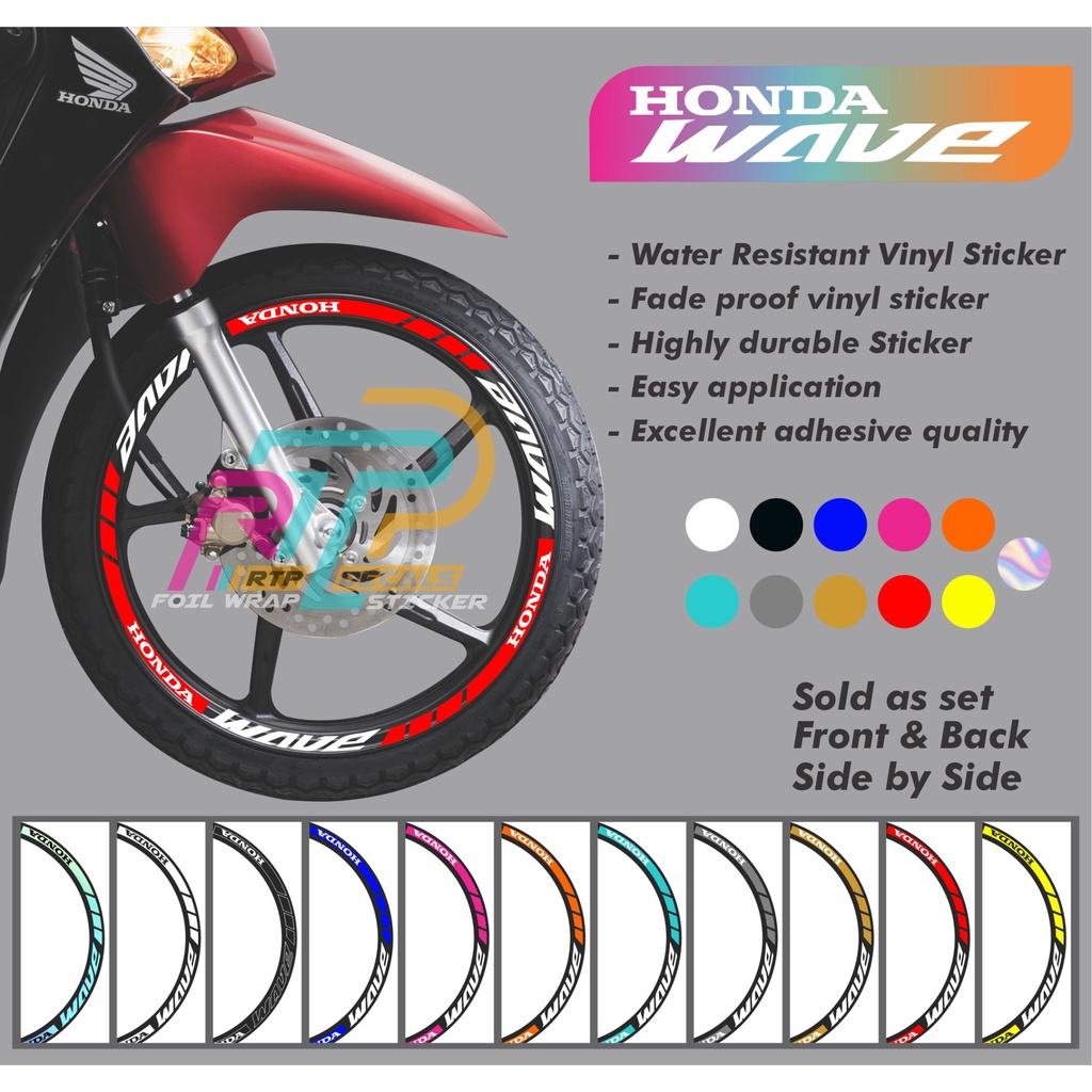 Honda Wave Mags Sticker Decals 4pcs Front and Back | Shopee Philippines