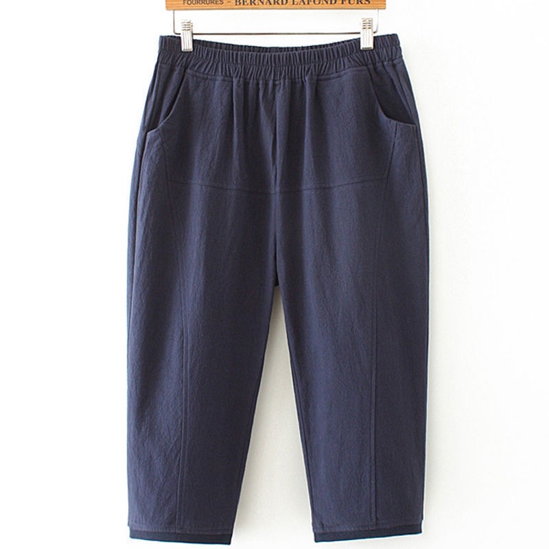 Cotton pants women plus size 100kg new fashion high waist loose casual ...