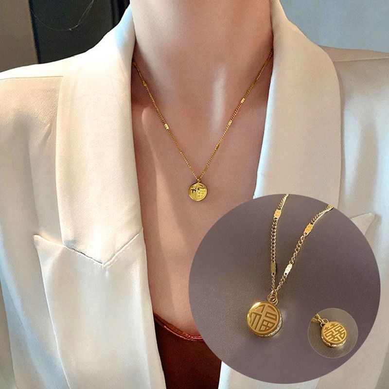 Kwintas Stainless Steel Necklace For Women Vintage Butterfly Pendant ...
