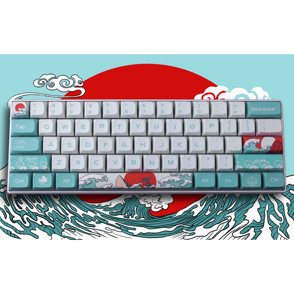 Coral Sea Keycaps, 61/87/104/108 Keycaps XDA/OEM PBT Keycaps GK61 ...