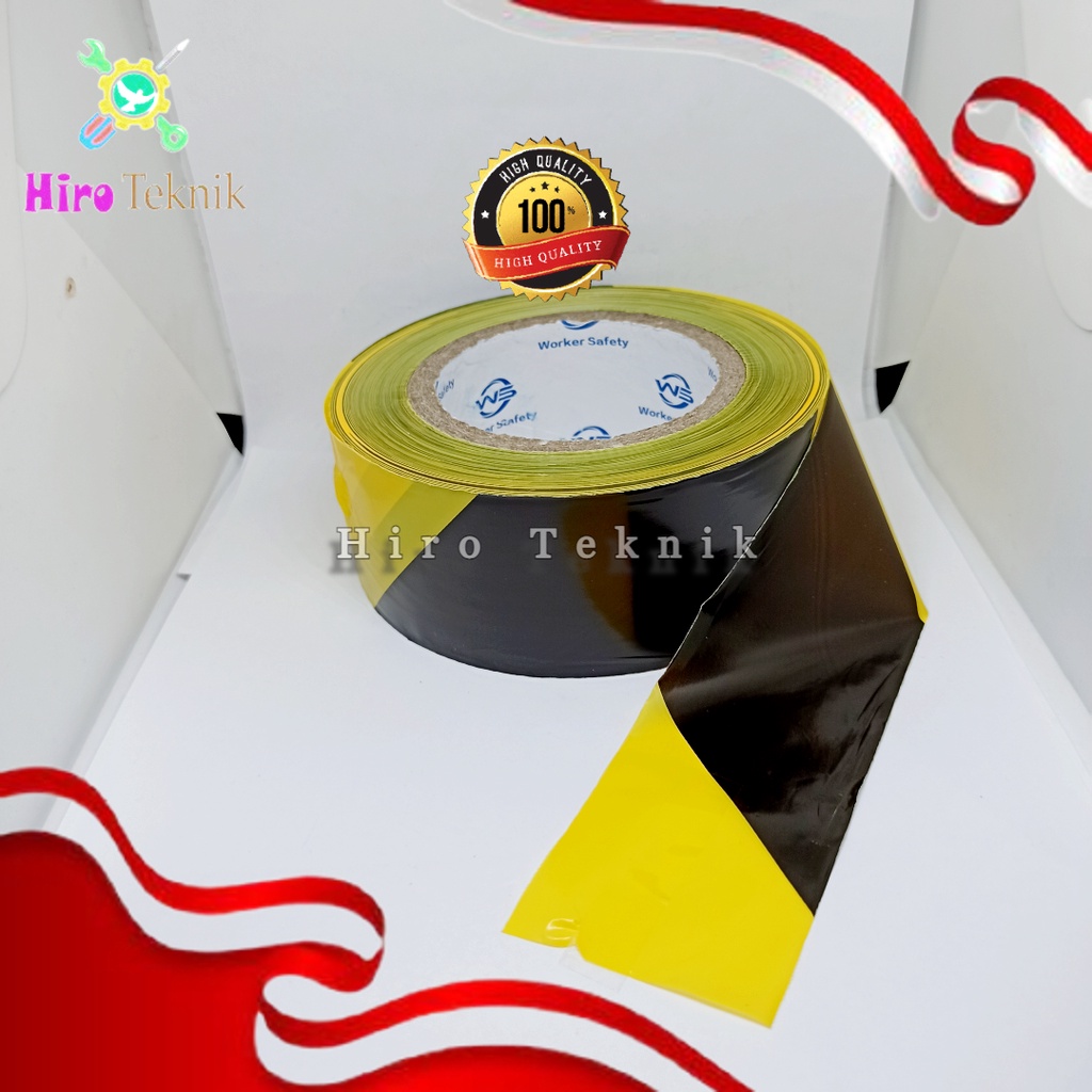 HITAM Police Line 2inch x 300meter Police Line Yellow Black | Shopee ...