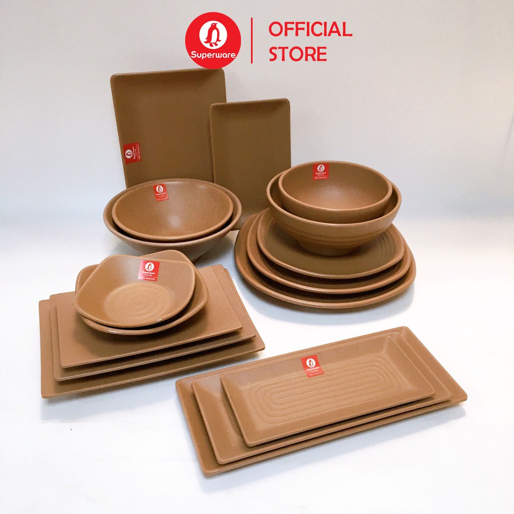 Superware Dinnerware Set 100% Melamine Plastic - Dark Brown N2 | Shopee Philippines