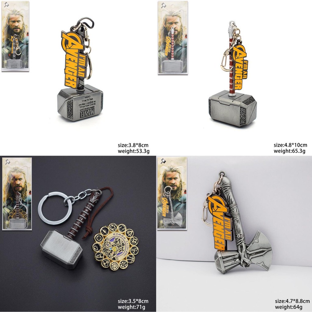 Marvel Avengers Thor Hammer IKey Chain Key Ring Metal Keychain | Shopee ...