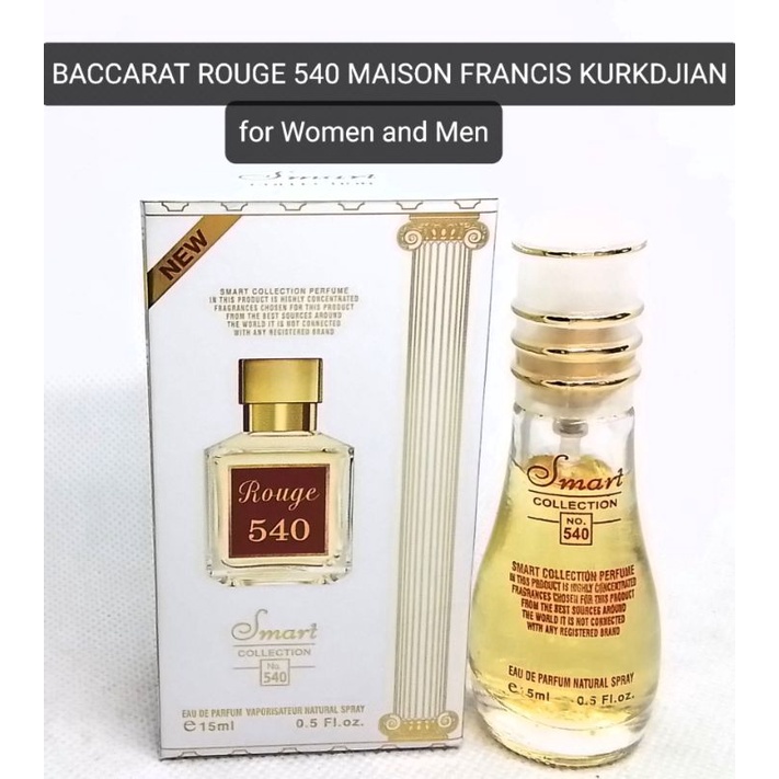 SMART COLLECTION PERFUME NO. 540 FOR WOMEN AND MEN 15 ML EDP | Shopee ...