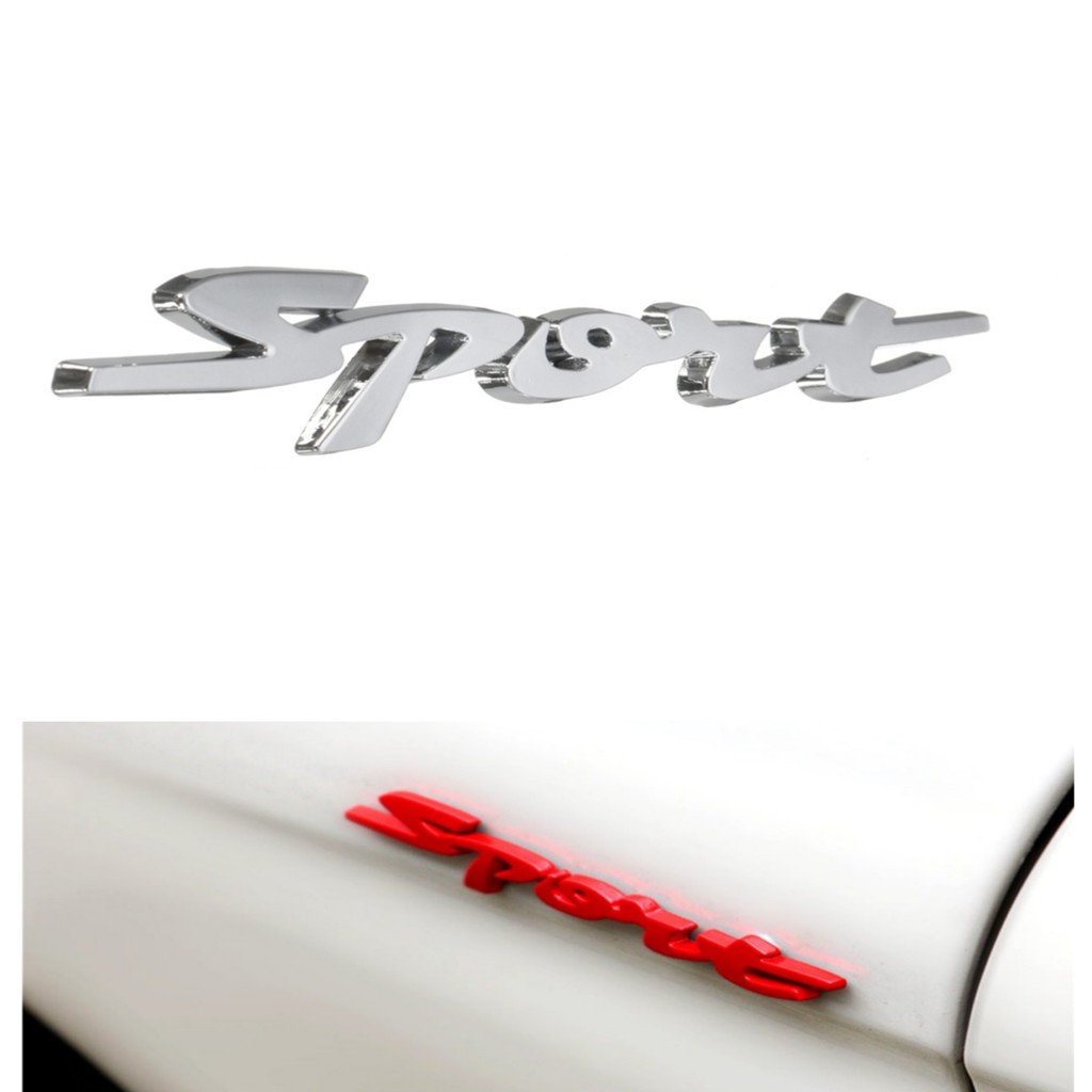 3D Chrome Sport metal car Emblem badges Logo decals letter | Shopee ...