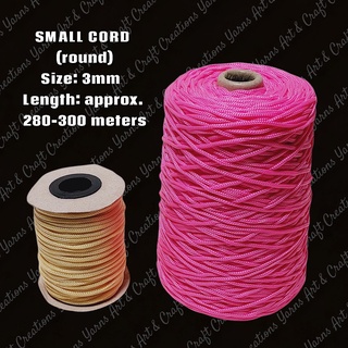 Yarns Art: 3MM SMALL CORDS/ POLYPROPYLENE NYLON (ROUND BRAIDED) ROPE ...