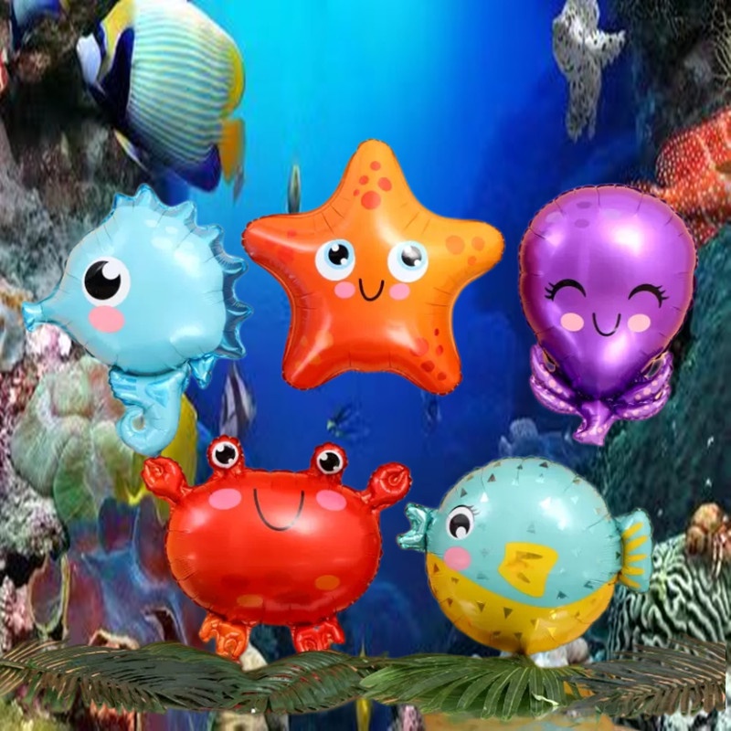 Large Q Version Marine Animal Ocean Theme Foil Balloon Puffer Fish ...