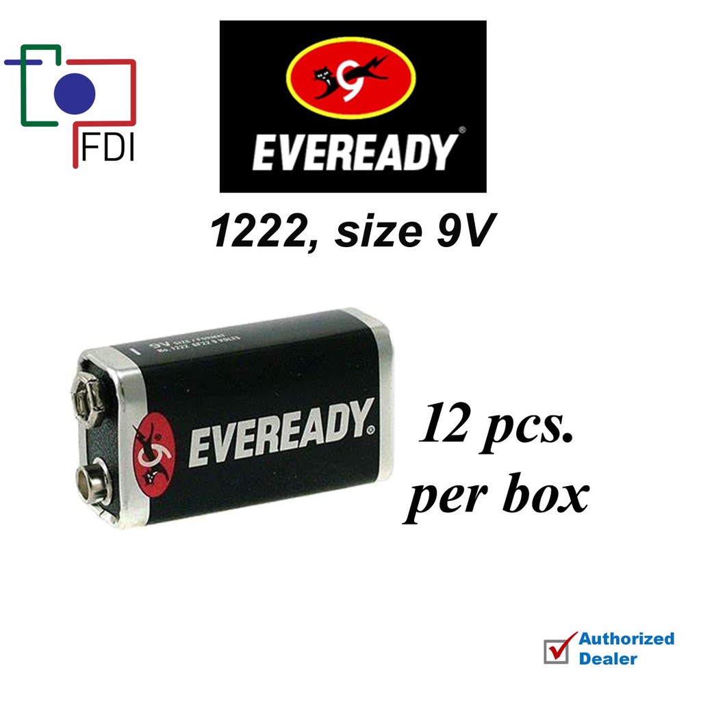 Eveready SUPER HEAVY DUTY SIZE 9V battery (12 pcs per box) | Shopee ...