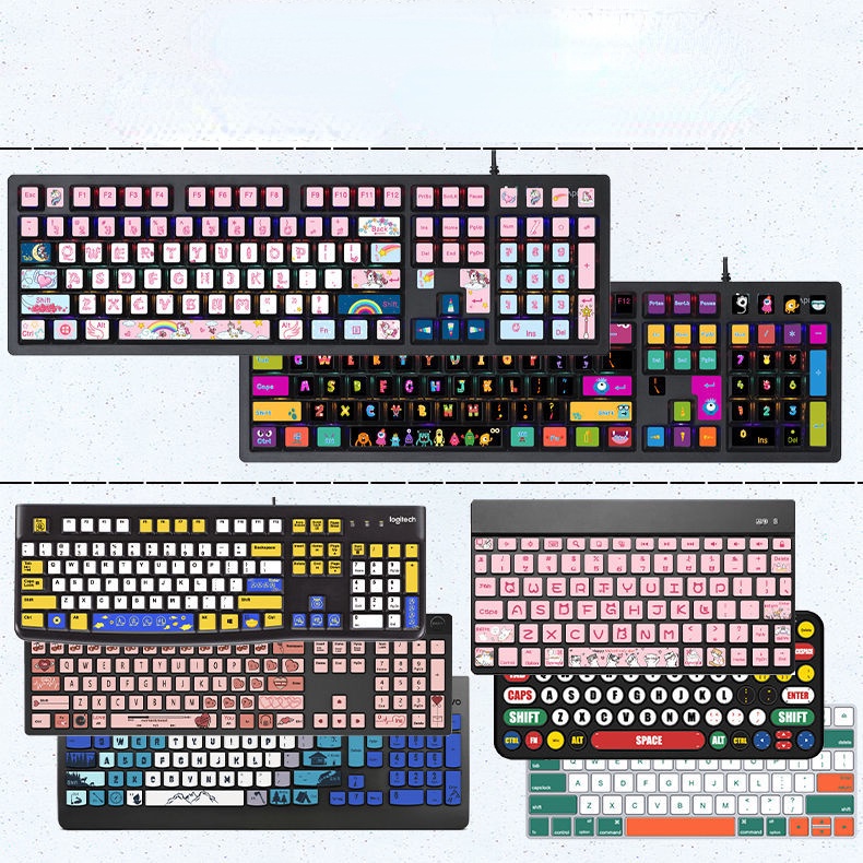 Cartoon Cute Pattern Desktop Keyboard Keycap Anime Creative Cover Diy ...