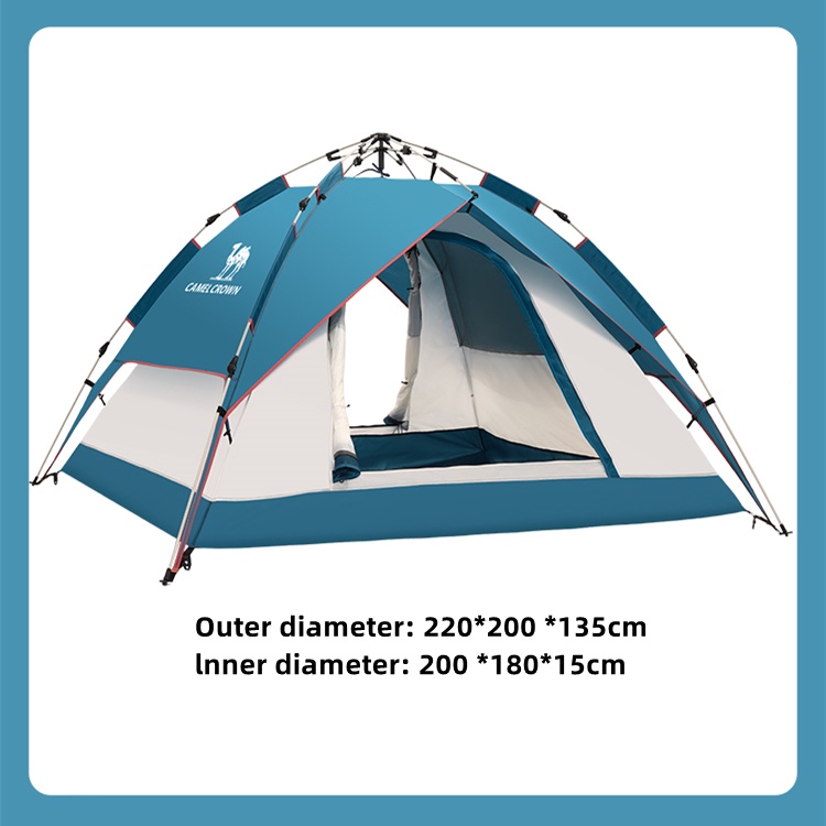 CAMEL CROWN Automatic Tent 3~4 People Outdoor Portable Folding Rainproof Sunscreen Tent | Shopee ...