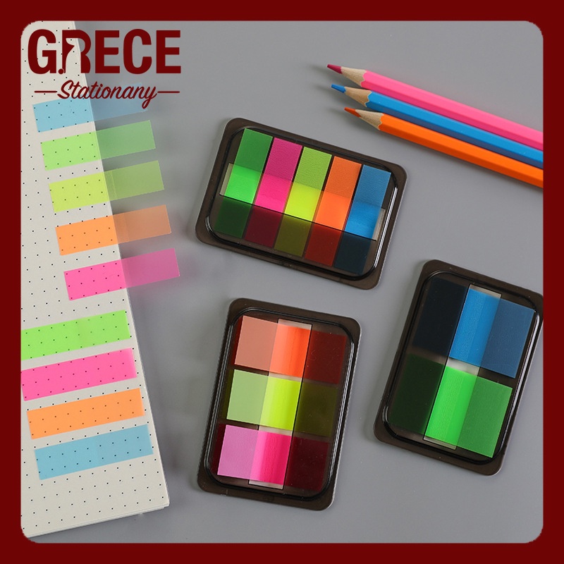 Neon Colored sticky note 2 stripes 3 stripes 5 stripes | Shopee Philippines