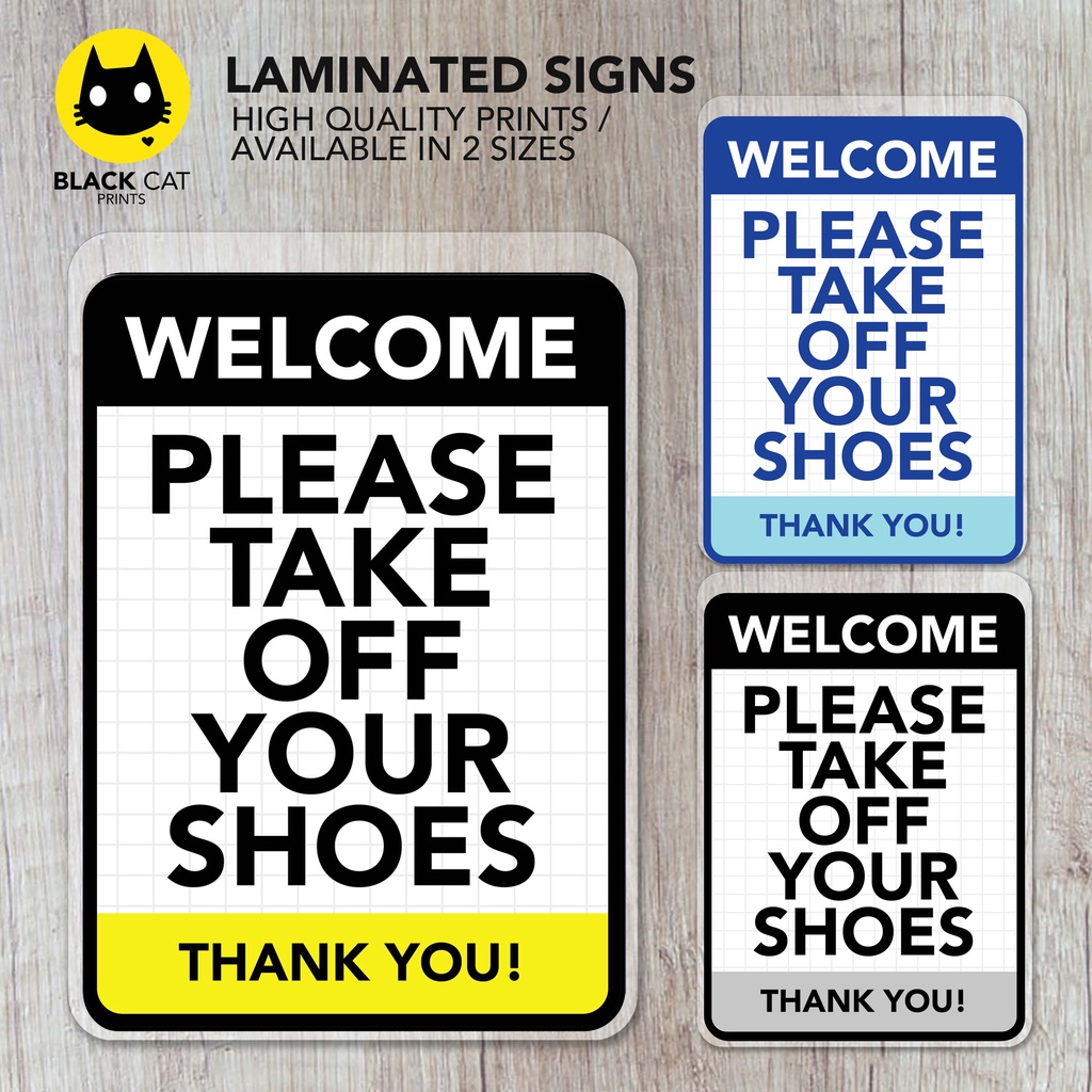 Please Take Off Your Shoes / Footwear Sign | Laminated Signage | Sign ...