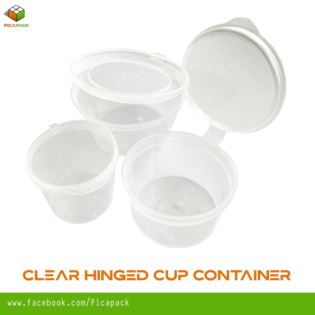 Clear hinged cup container sauce container (1oz, 2oz and 3oz ...