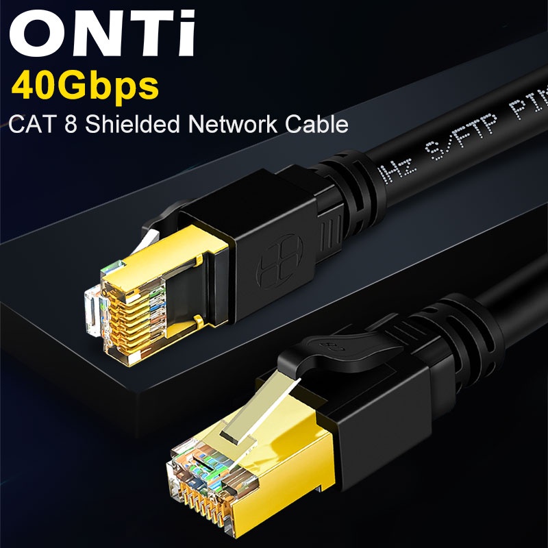 ONTi Ethernet Cable CAT8 40Gbps 2000MHz CAT 8 Shielded Network Cable ...