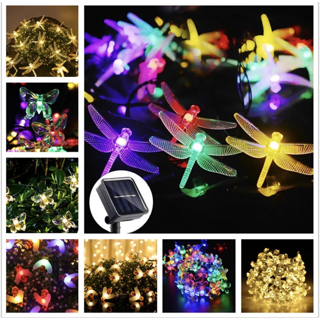 Lucky Solar Powered Dragonfly LED String Fairy Light 20LED/30LED ...