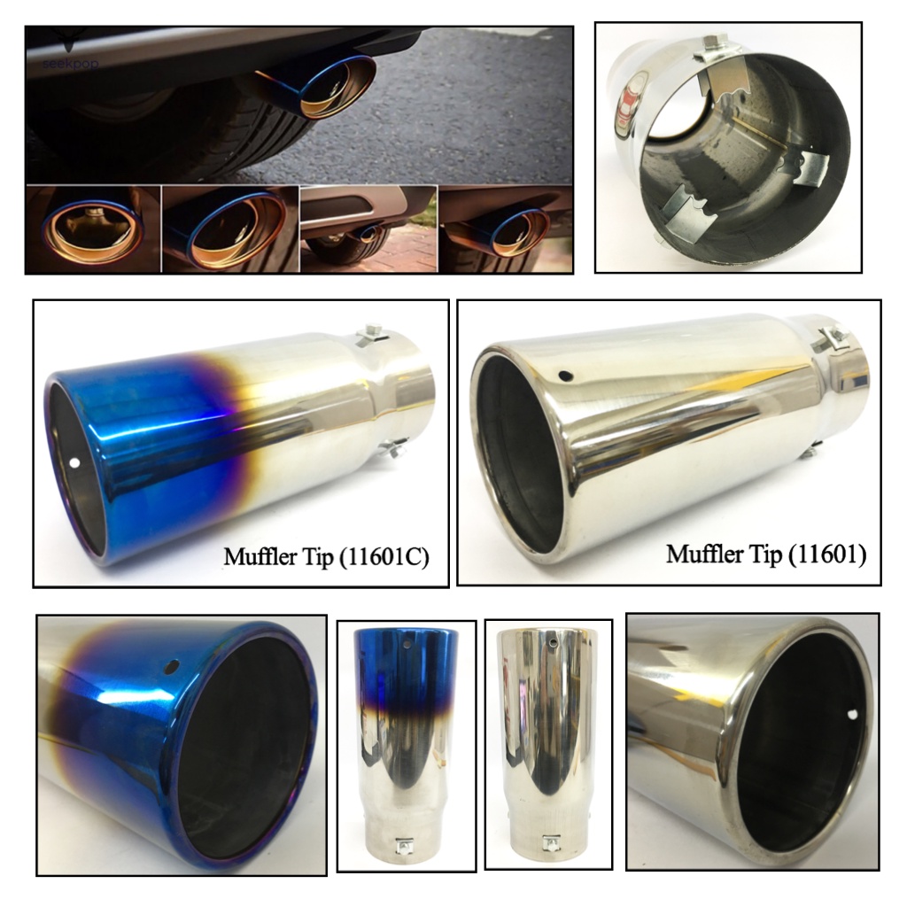 OAPC Muffler Tip Stainless Steel Car Weatherproof Straight Dual Exhaust ...