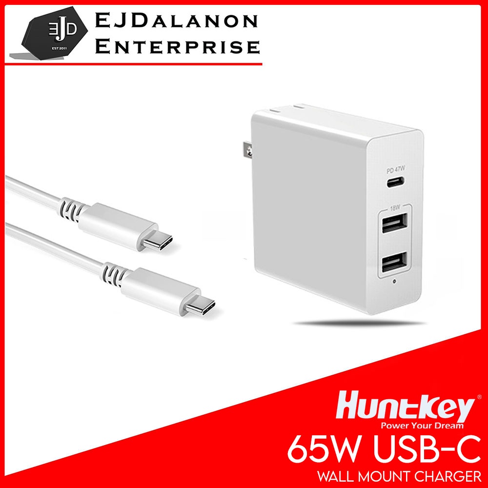 Huntkey 65W USB-C Power Adapter Charger Charging | Shopee Philippines