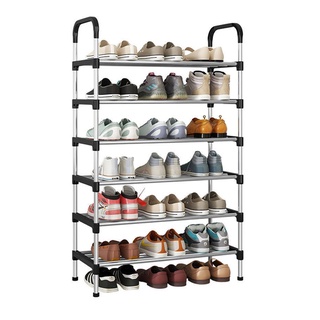 6 Layer shoe rack Tier Colored stainless steel Stackable Shoes ...