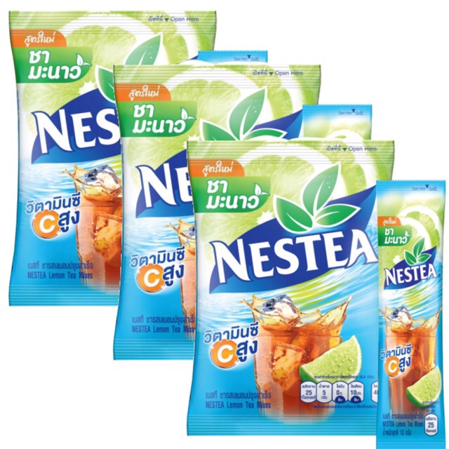 (3 Packs 15 Sachets) Nestea Instant Lemon Flavored Tea Size 65 G. Pack ...