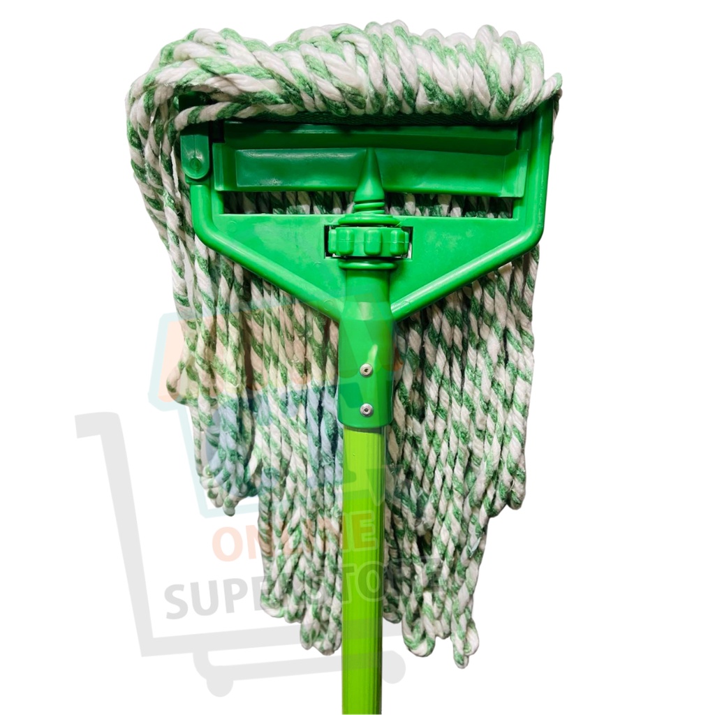 Mop Set - Colored Aluminum Mop Handle 4ft with Cotton Yarn Loop Mop ...