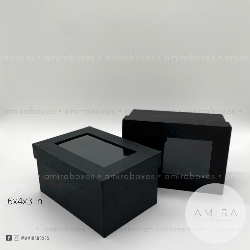 6x4x3” rectangle Hard Box with Window Acetate cover (Customizable ...