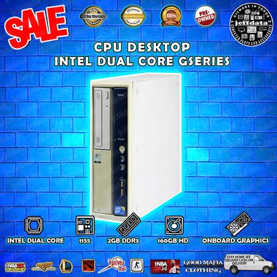 Cpu Desktop Nec Slim Intel Dual core Gseries 2.5-2.9ghz 2gb ddr3 160gb ...