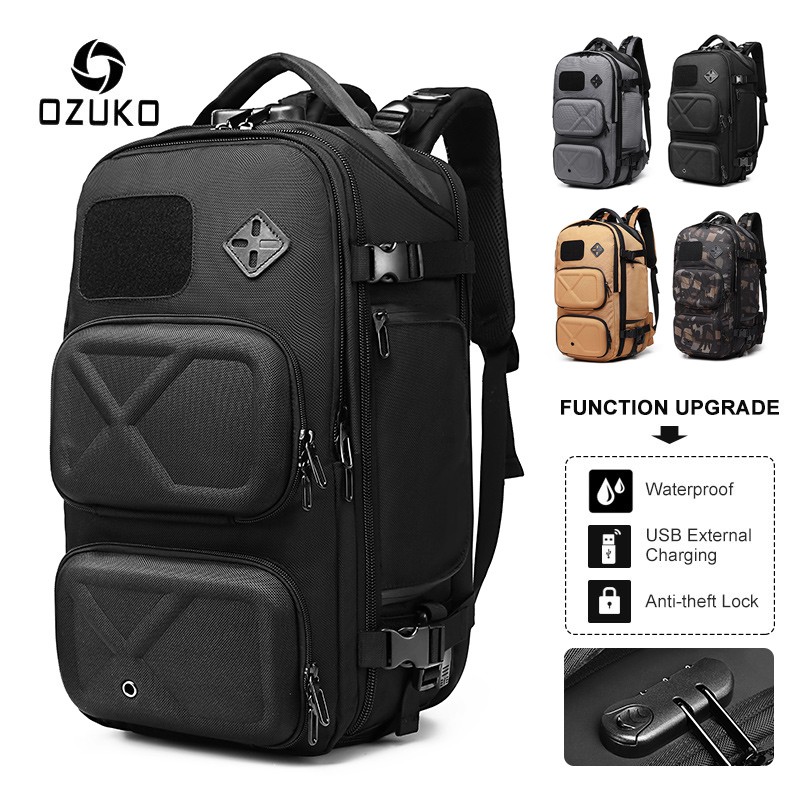 OZUKO Large Capacity Waterproof Outdoor Backpack Anti Theft Travel Bag ...