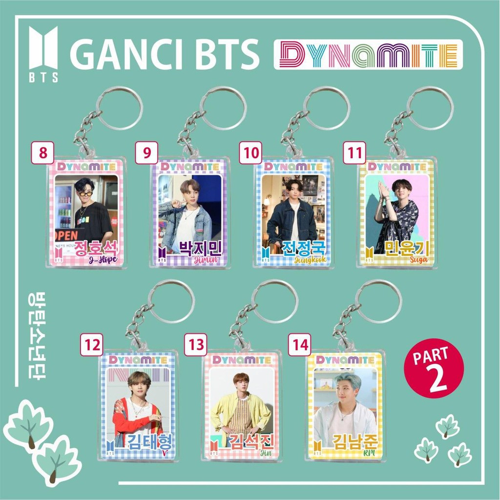 GANTUNGAN Acrylic Keychain BTS DYNAMITE KPOP SUGA JIN V RM J-HOPE JIMIN ...