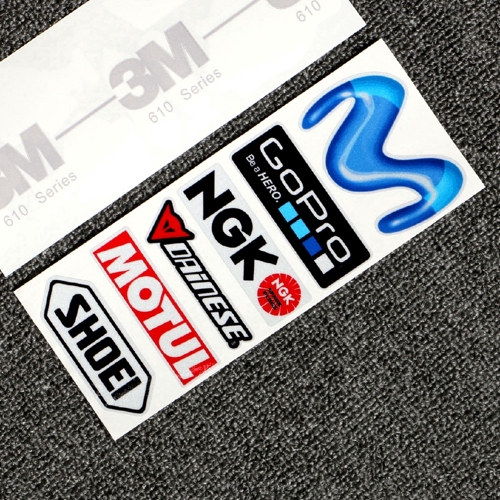 3M Logo Highly Reflective Motor GP Helmet Stickers for Movistar NGK ...