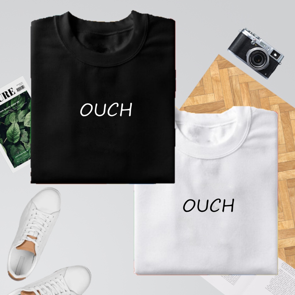 T-shirt Clothing Ouch Word Design Cotton (4 Size S, M, L, XL) | Shopee ...