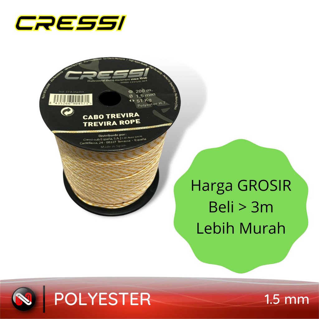 Cressi speargun rope 1.5 mm Line speargun Cresi 1.5 mm Cresi Trevira ...