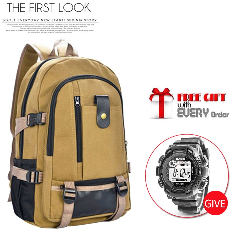 Outdoor Camping Waterproof Backpack Unisex Sports Hiking Bag With Free ...