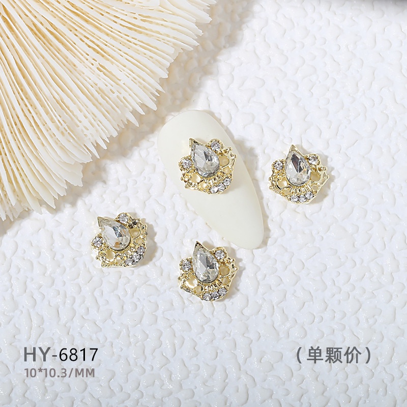 ins nail jewelry, pearl and diamond round wreath, opal bow, peach heart ...