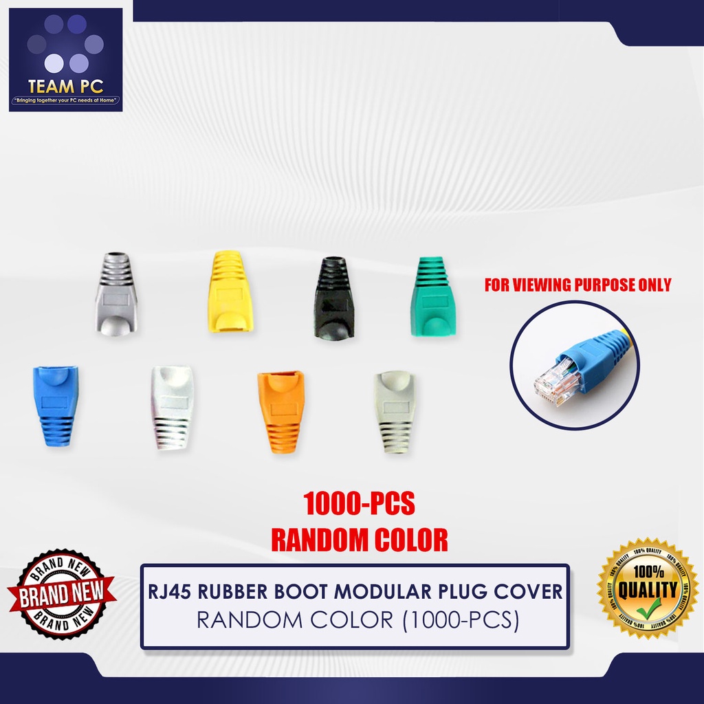 RJ45 RUBBER BOOT MODULAR PLUG COVER RANDOM COLOR (1000-PCS) | Shopee ...