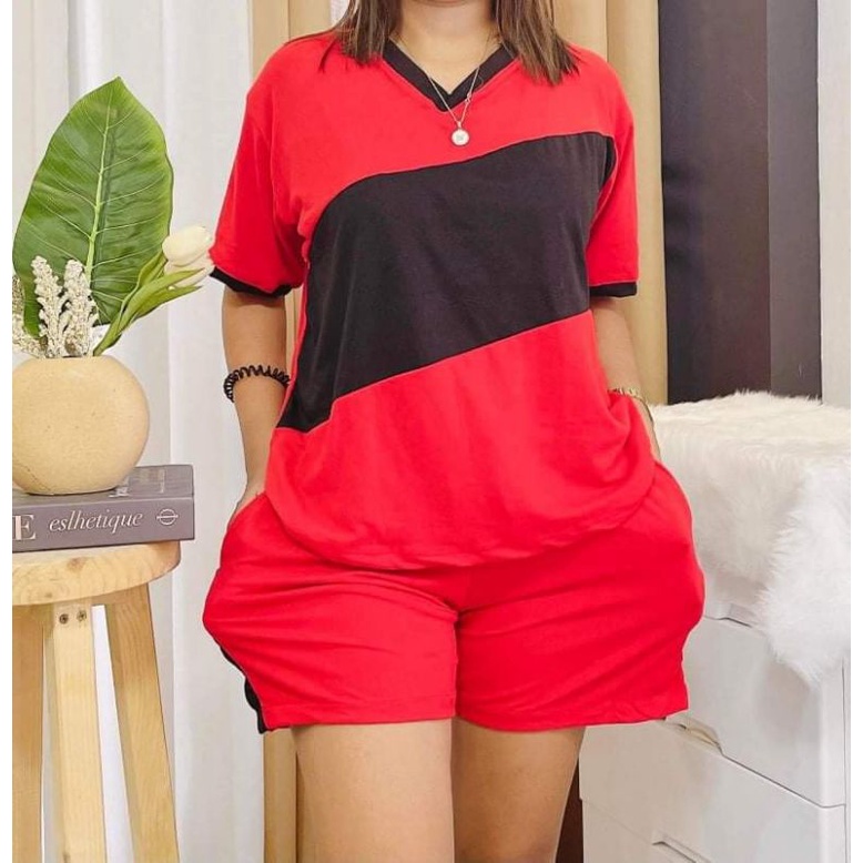 VNECK PLUS SIZE COMBI TERNO SHORT (VC) | Shopee Philippines