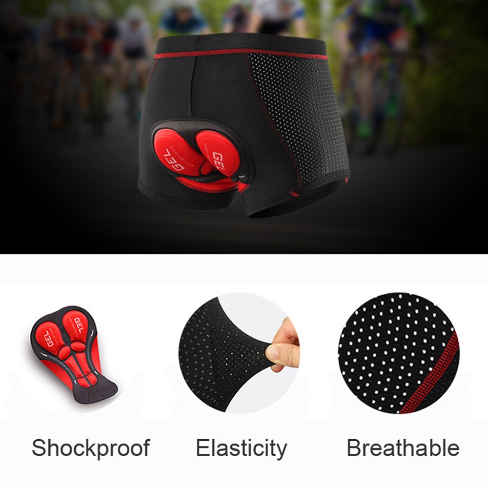 NEWBOLER Breathable Men's Cycling Shorts 5D Gel Pad Shockproof Bicycle Underpant MTB Road Bike ...