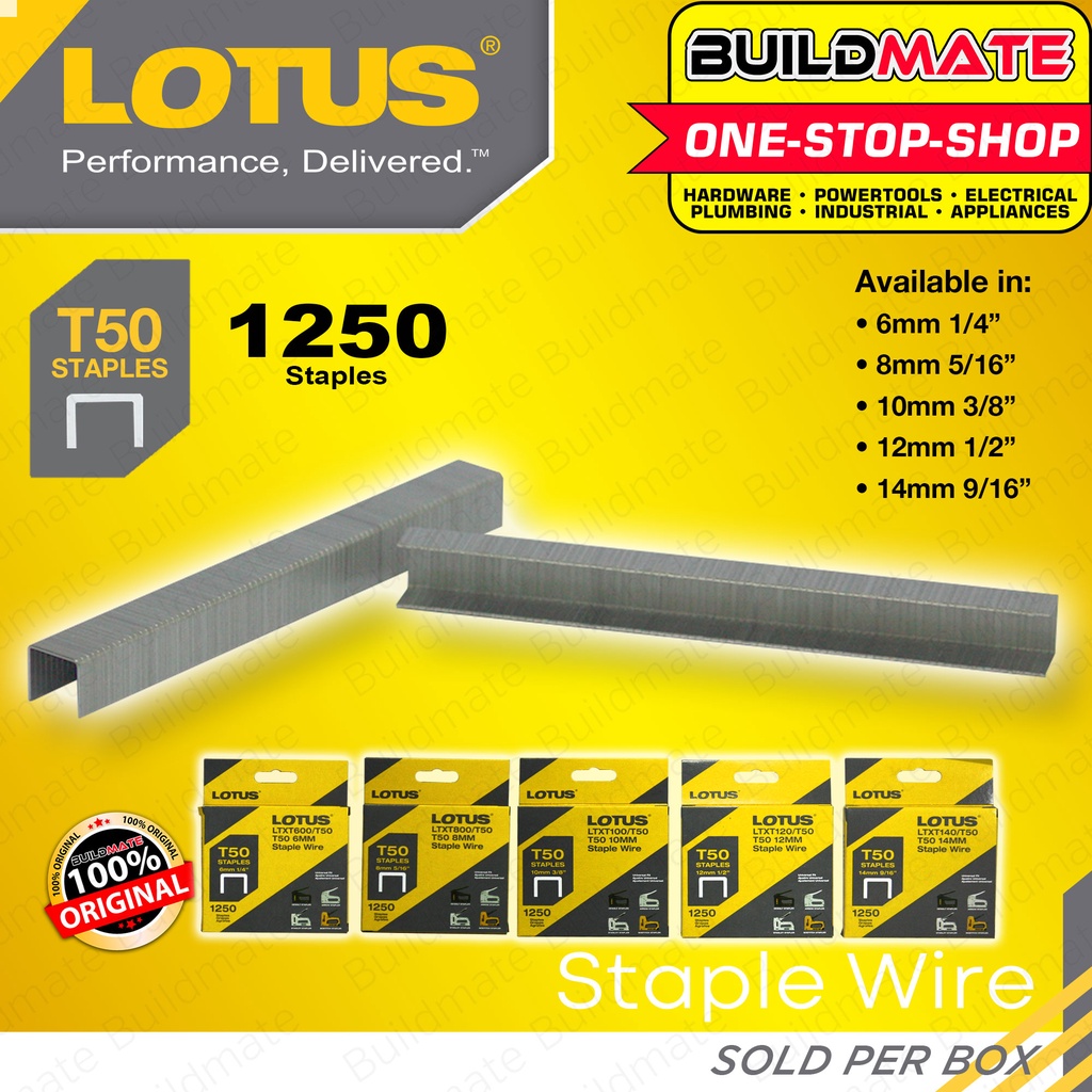 LOTUS Staple Wire 1000 PCS T50 6mm | 8mm | 10mm | 12mm | 14mm 10MM ...