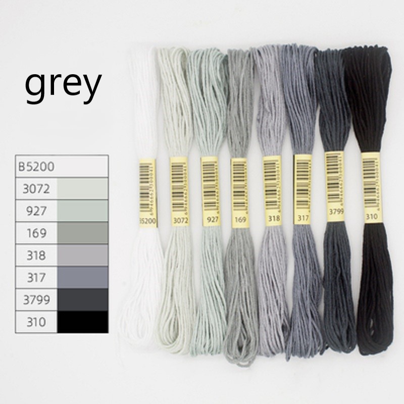 8 Colors 8M Embroidery Thread Embroidery Floss Cross Stitch Kit Premium ...