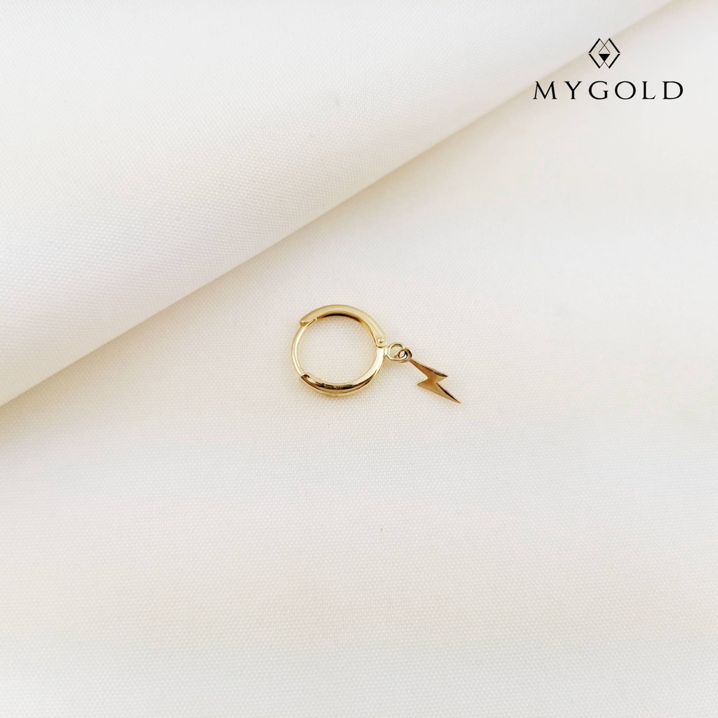 MyGold Pawnable and Authentic 14K Italian Gold Lightning Hoop Earrings ...