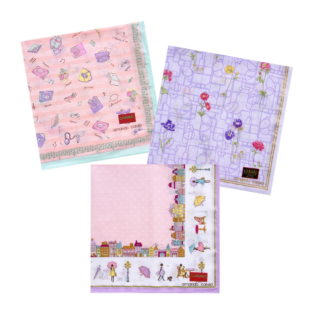Armando Caruso Ladies' Printed Handkerchief Pastel Series - set of 3 ...