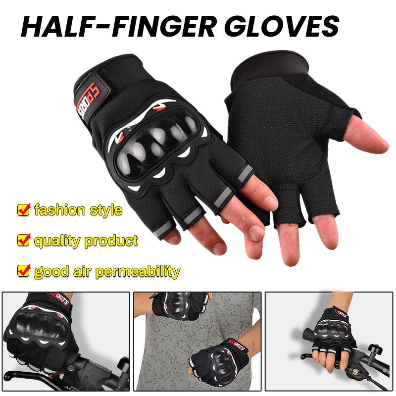 Motorcycle Riding Gloves Half Finger Full Finger Touch Screen Anti-Slip ...
