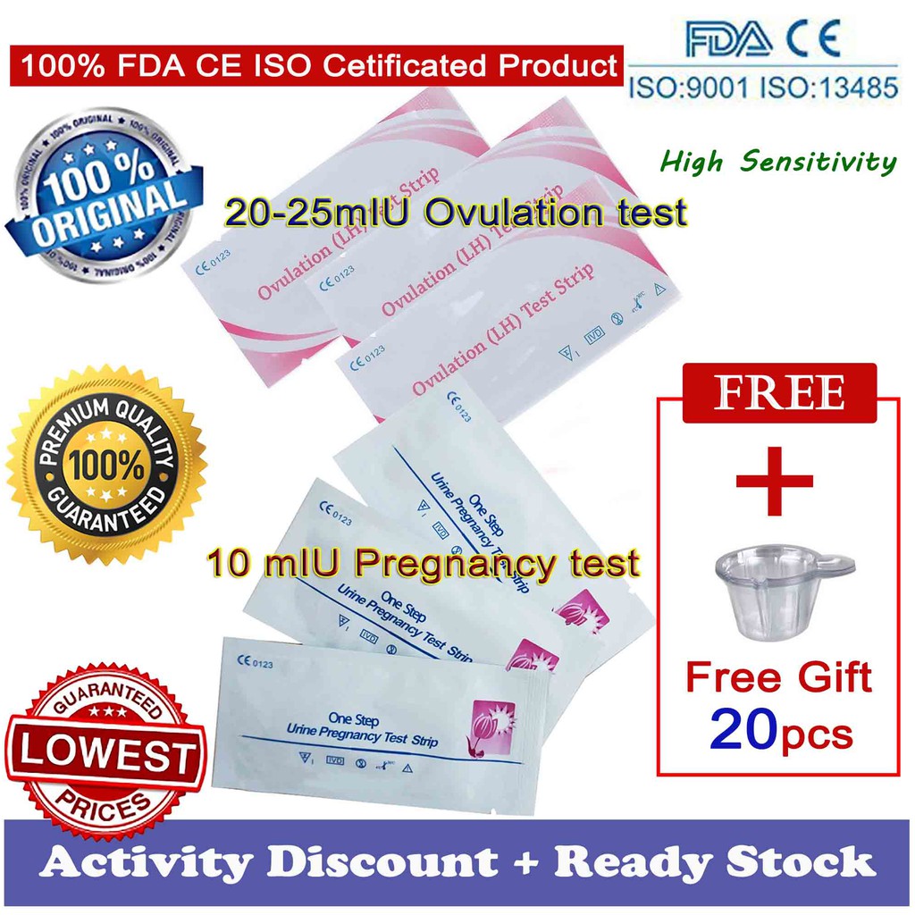 15pcs Ovulation Test Strip + 5pcs Early Pregnancy Test Strip 10mIU ...
