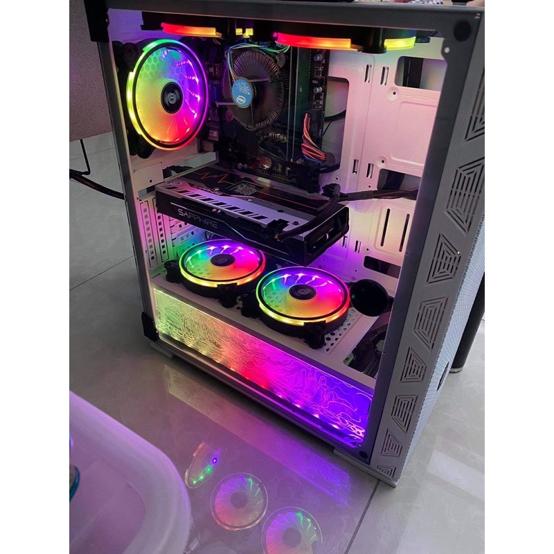 YGT AX8 Gaming Case ATX MATX Tempered case with 8 RGB FAN | Shopee ...