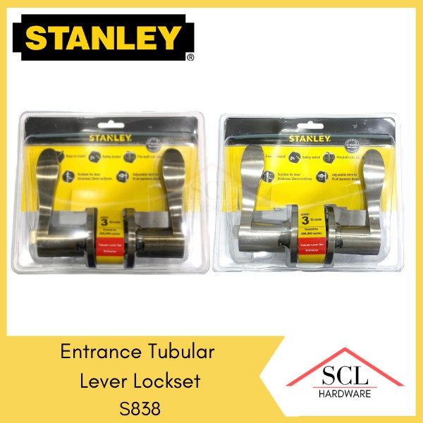 STANLEY Tubular Lever Entrance Lockset S838 | Shopee Philippines